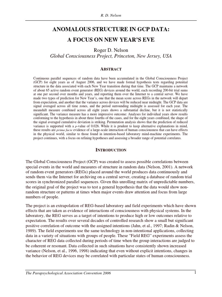 Roger D. Nelson - Anomalous Structure in GCP Data: A Focus On New Year ...