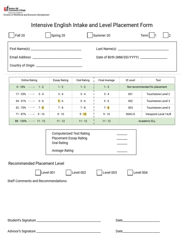 Placement Form (1) | PDF