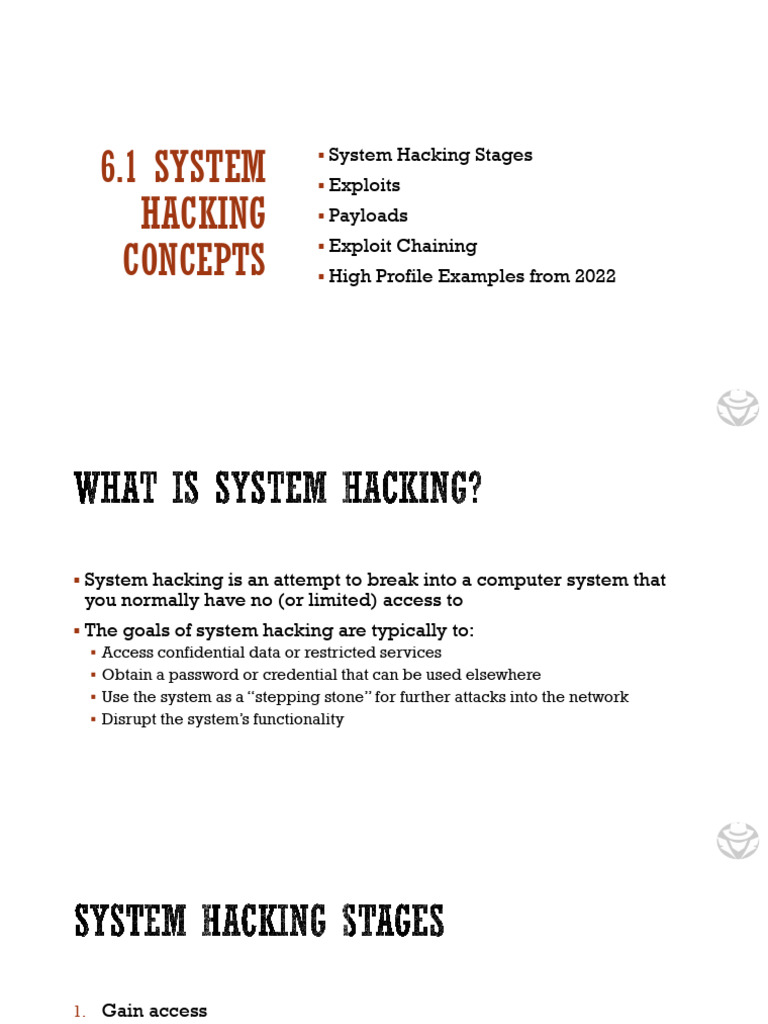 6 - System Hacking Concepts | PDF | Spyware | Port (Computer Networking)
