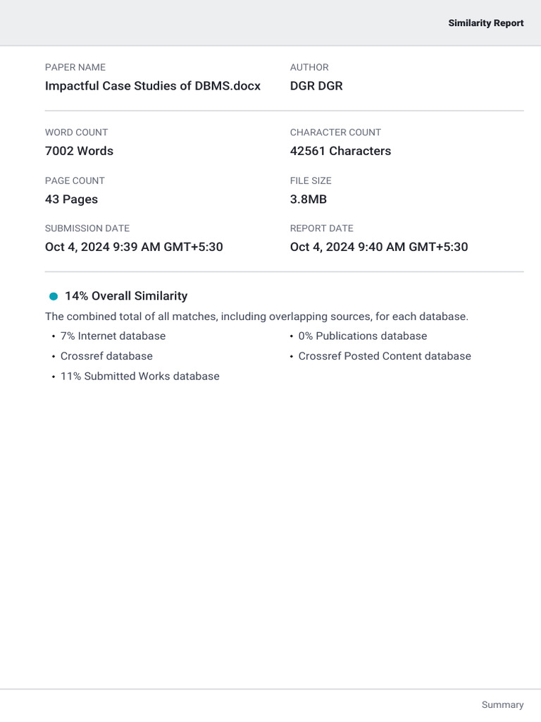 Impactful Case Studies of DBMS | PDF | No Sql | Database Index