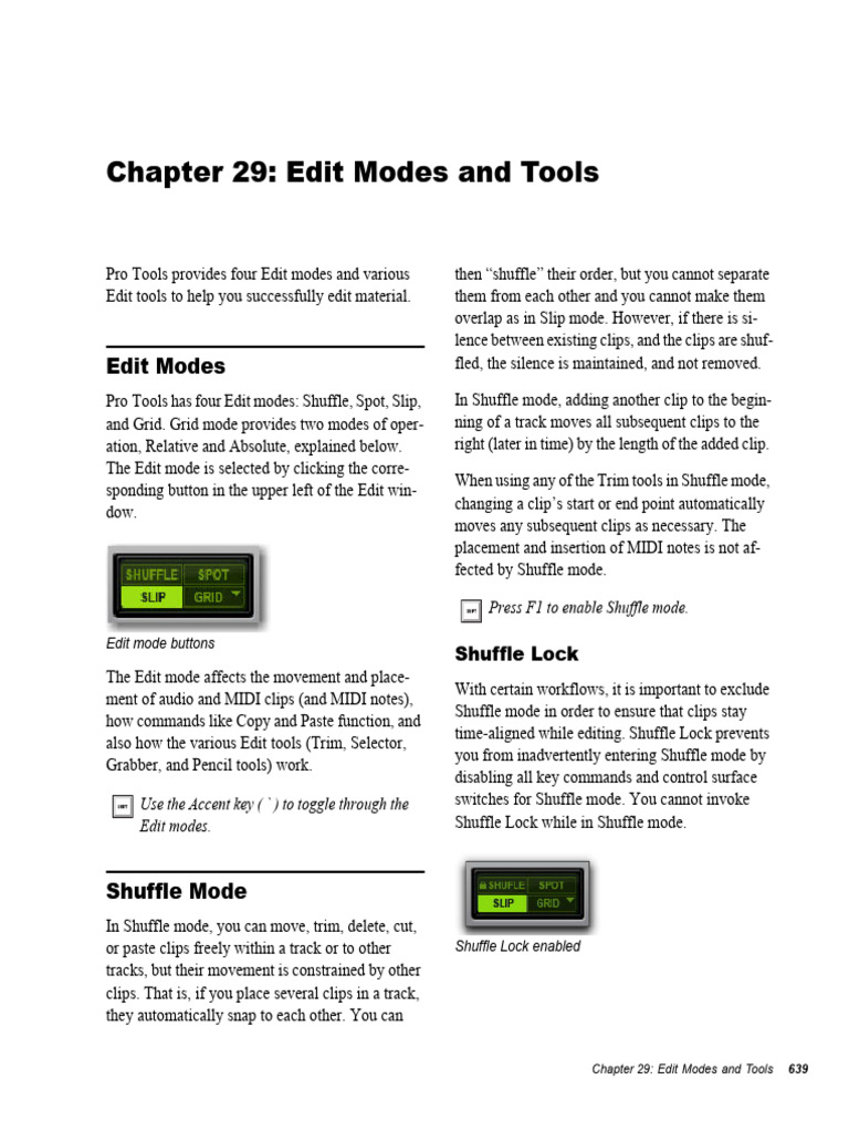Pro Tools Edit Modes Overview | PDF | Computer Keyboard | Graphical ...
