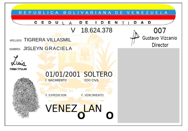 Modelo Editable de Cédula Venezolana | PDF