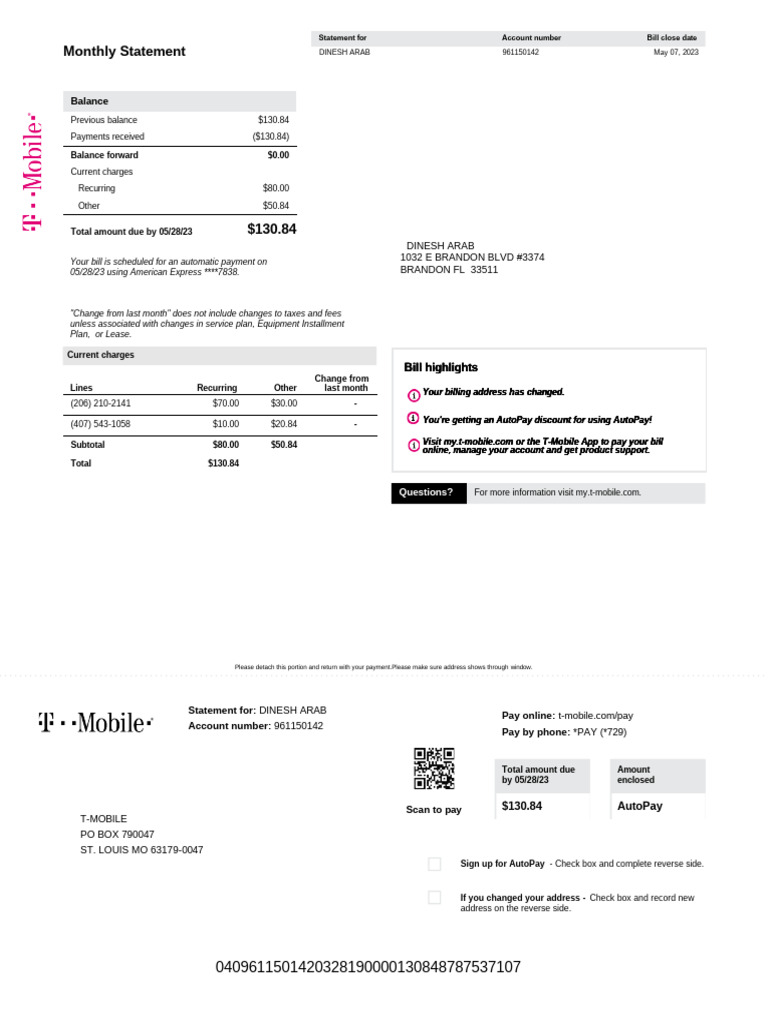 DINESH ARAB MOBILE BILL | PDF | Fee | Credit Card
