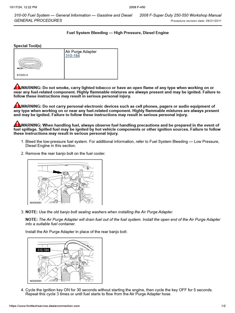 6.4 PSD High Pressure Fuel System Bleeding | PDF | Engines | Diesel Engine