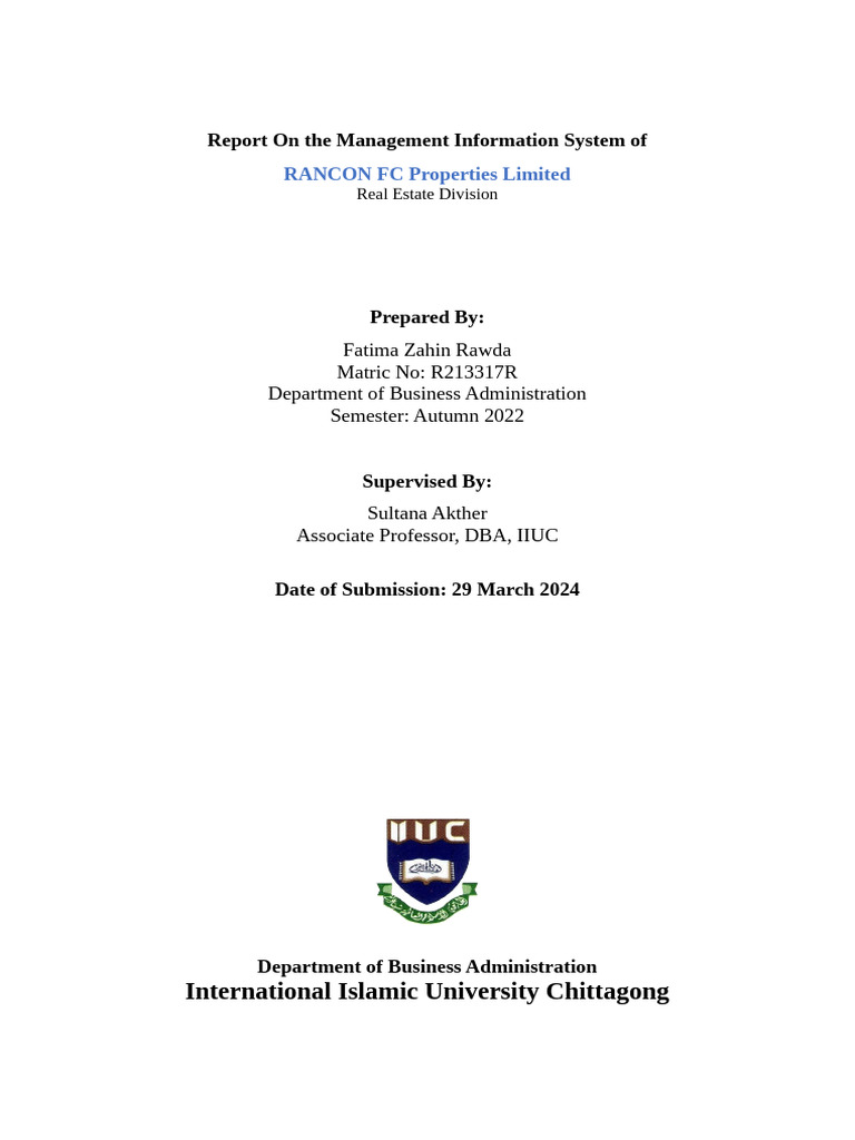 MIS report (2) - Copy | PDF | Databases | The Coca Cola Company