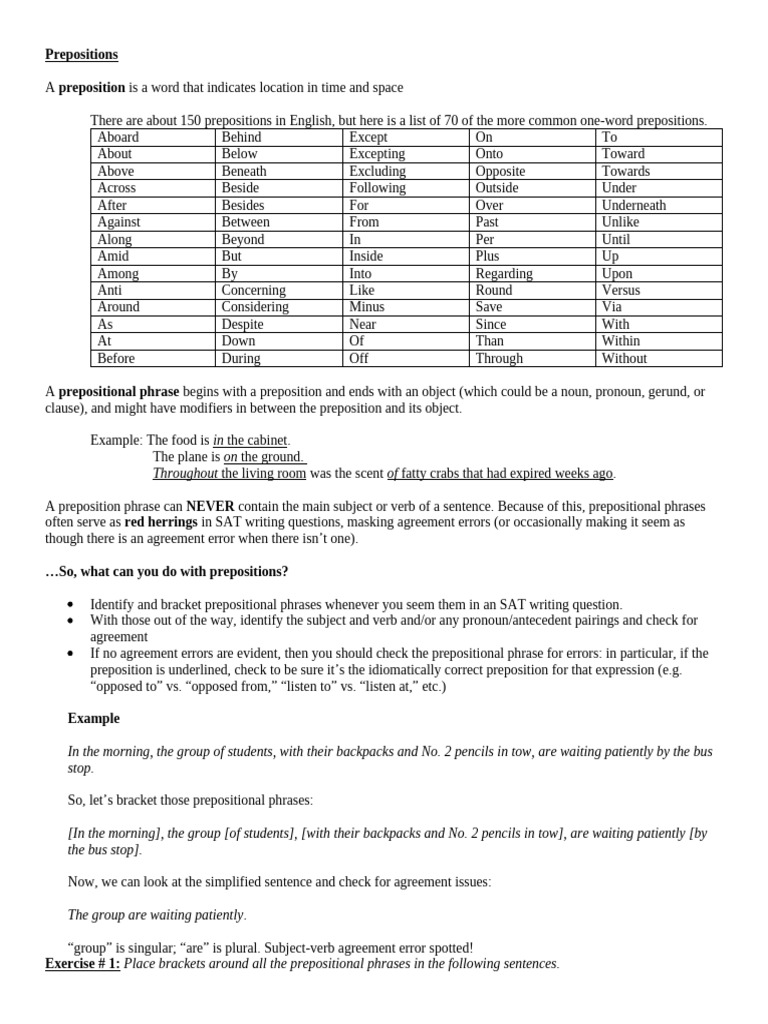 Understanding Prepositions and Phrases | PDF | Preposition And Postposition | English Grammar