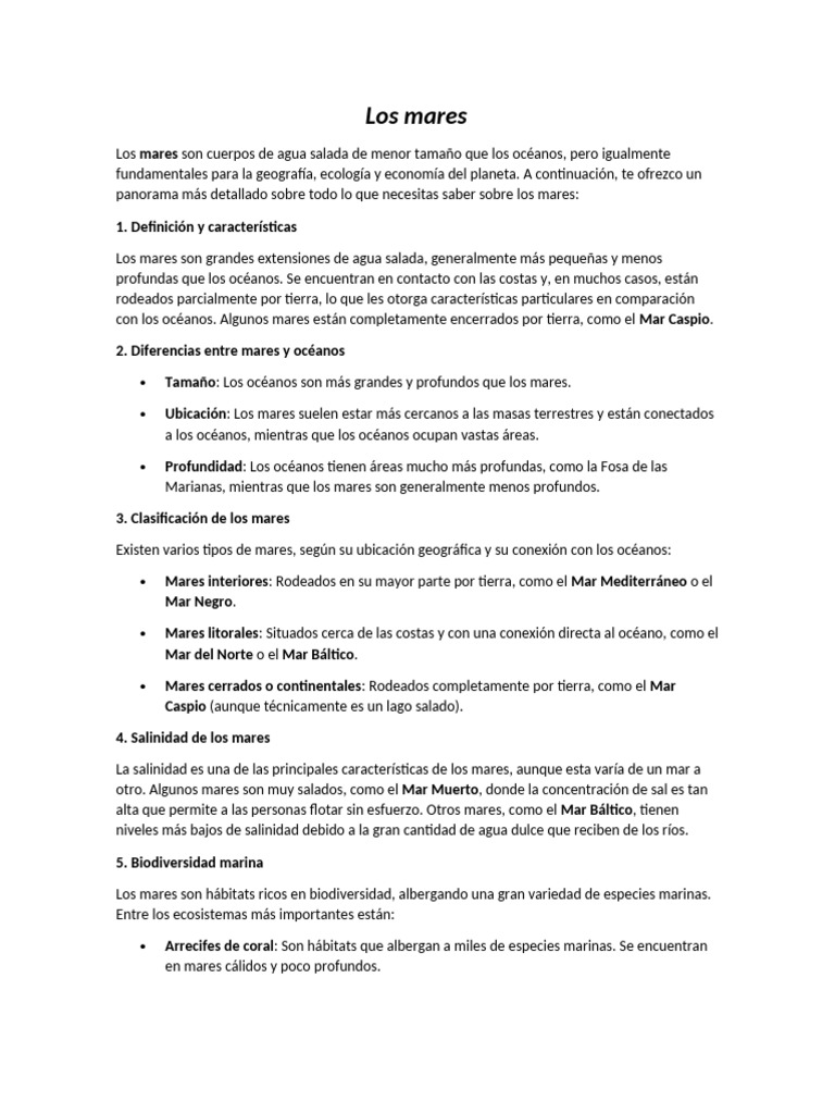 Los Mares Lev Hidr | PDF | Marea | Mar