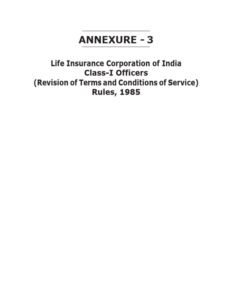 LIC of India Class I Officers (Revision of Terms and Conditions of ...