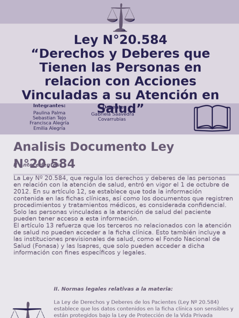 Presentación de La Ley #20.584 | PDF | Privacidad | Justicia