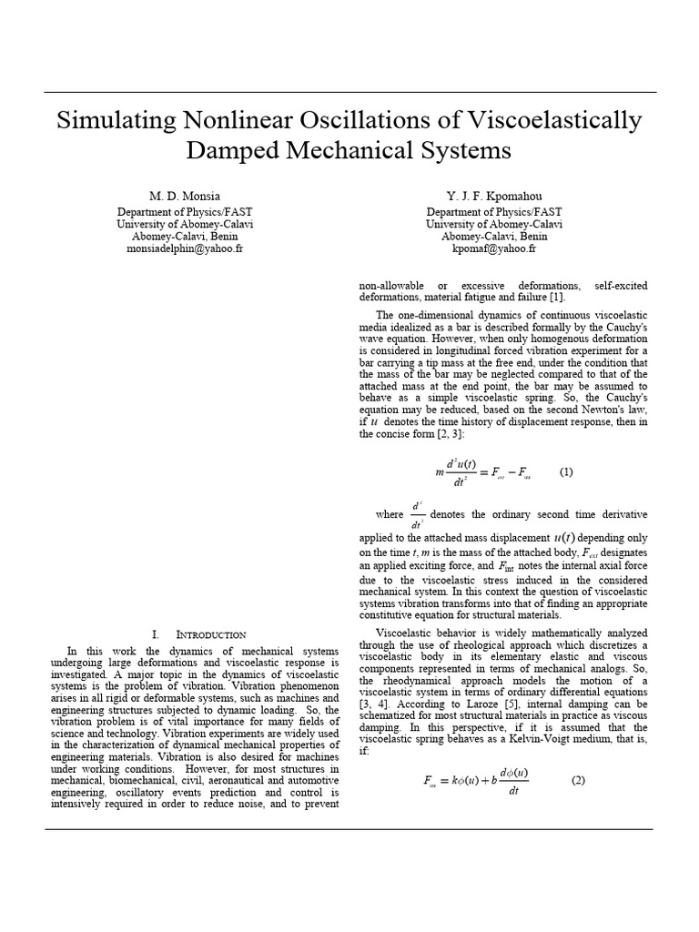 ETASR_518 | PDF | Viscoelasticity | Nonlinear System