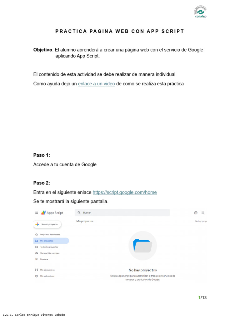 Practica Pagina Web Con App Script | PDF | HTML | Botón (Computación)