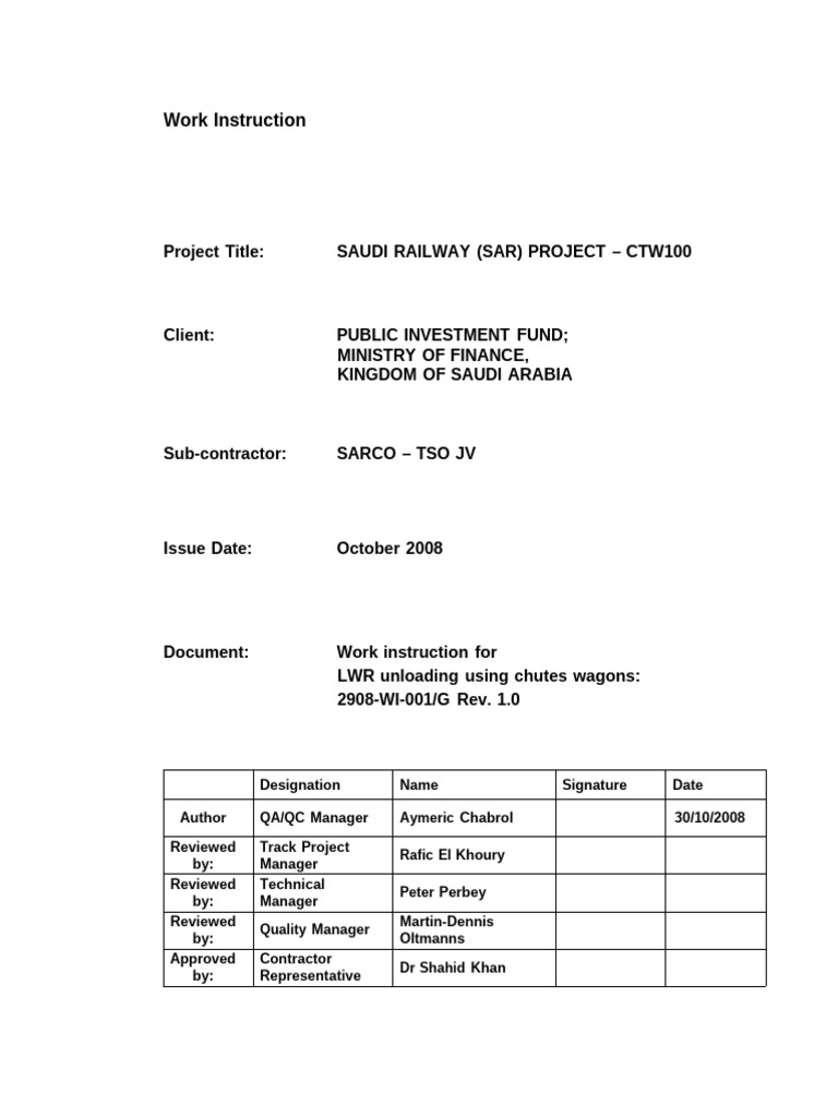 2908WI001G LWR Unloading Chute Wagons | PDF | Rail Transport