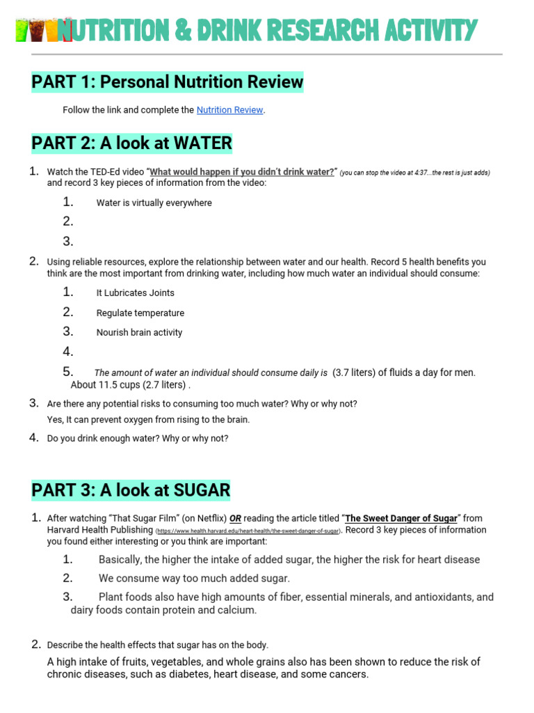 Nutrition and Hydration Research Guide | PDF | Drink | Caffeine