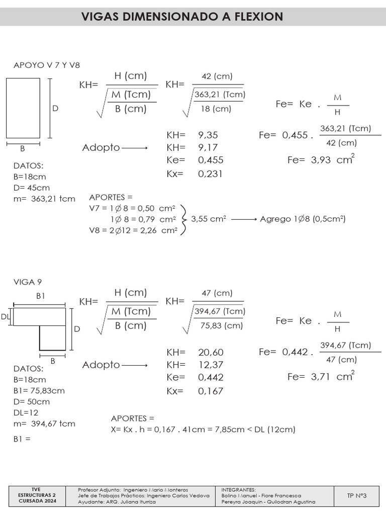 vigas dimensionado a flexion | PDF