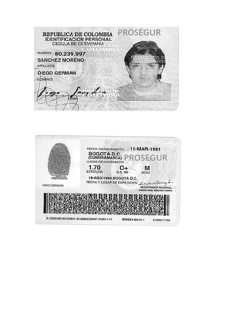 Cedula Diego Sanchez | PDF