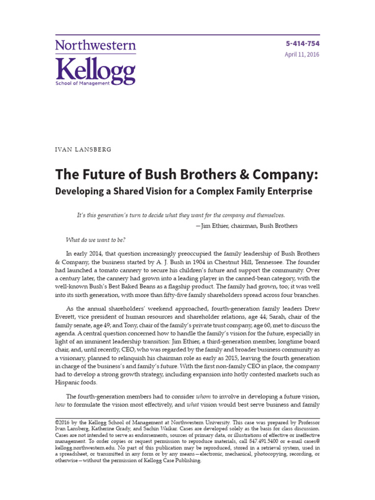 C2 - The Future of Bush Brothers - Amp - Company - Developing A Shared ...