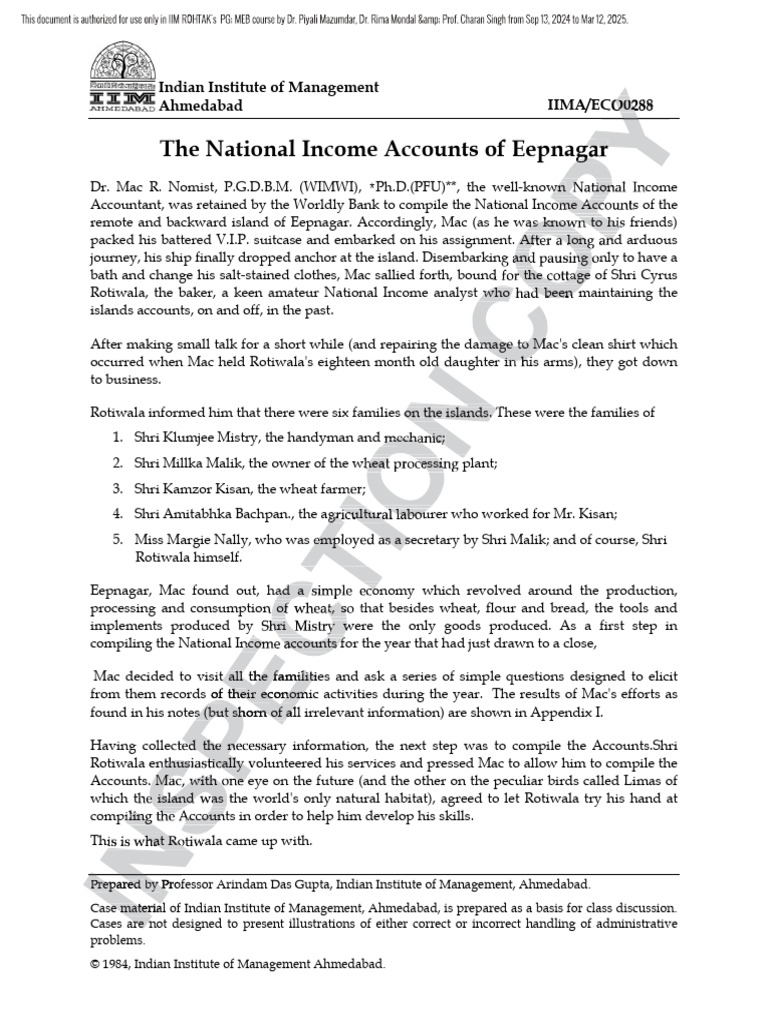 National Income Accounts of Eepnagar | PDF | Measures Of National ...