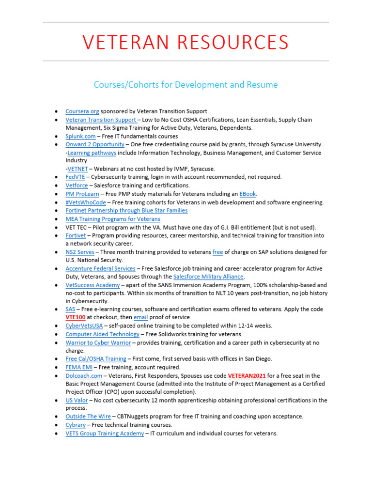 veteran_resources | PDF | G.I. Bill | Veteran