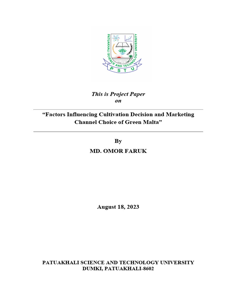 Md. Omor Faruk - Project Paper Report - EMBA - PSTU | PDF | Coefficient Of Determination ...