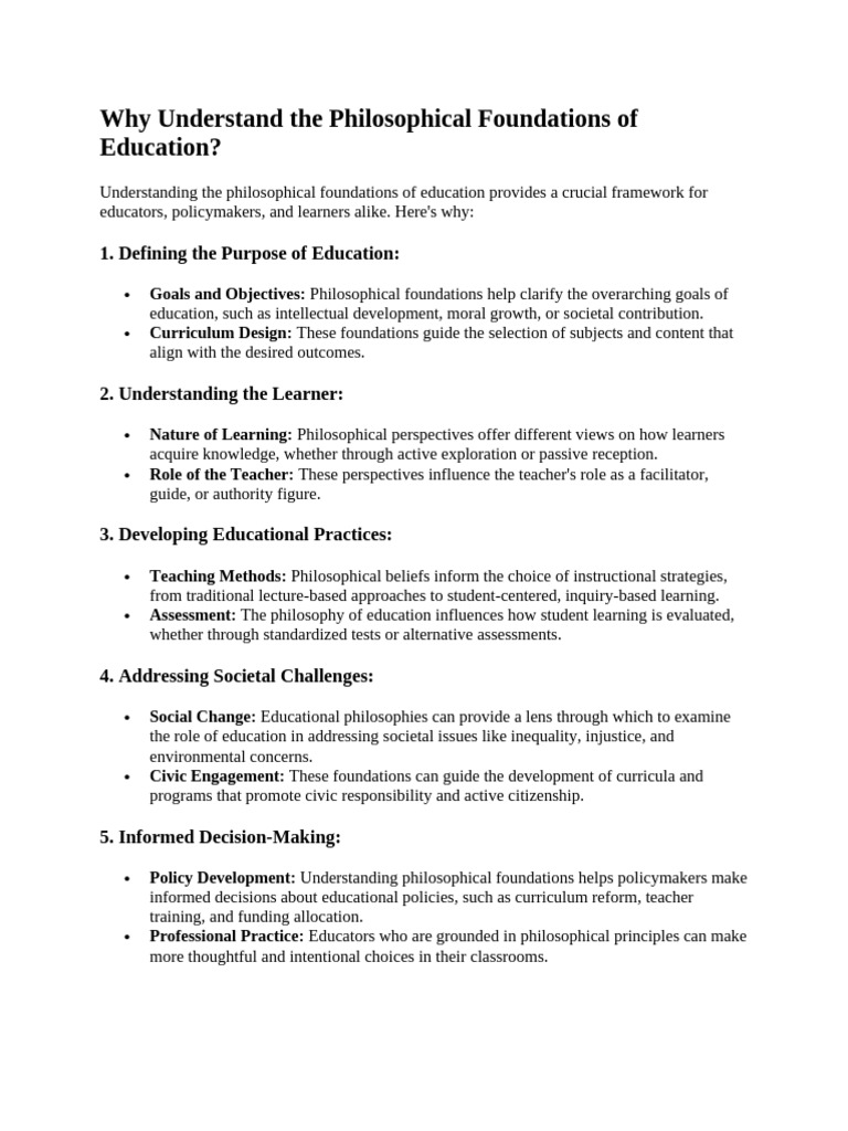Understanding Educational Philosophy Foundations | PDF | Philosophy Of ...