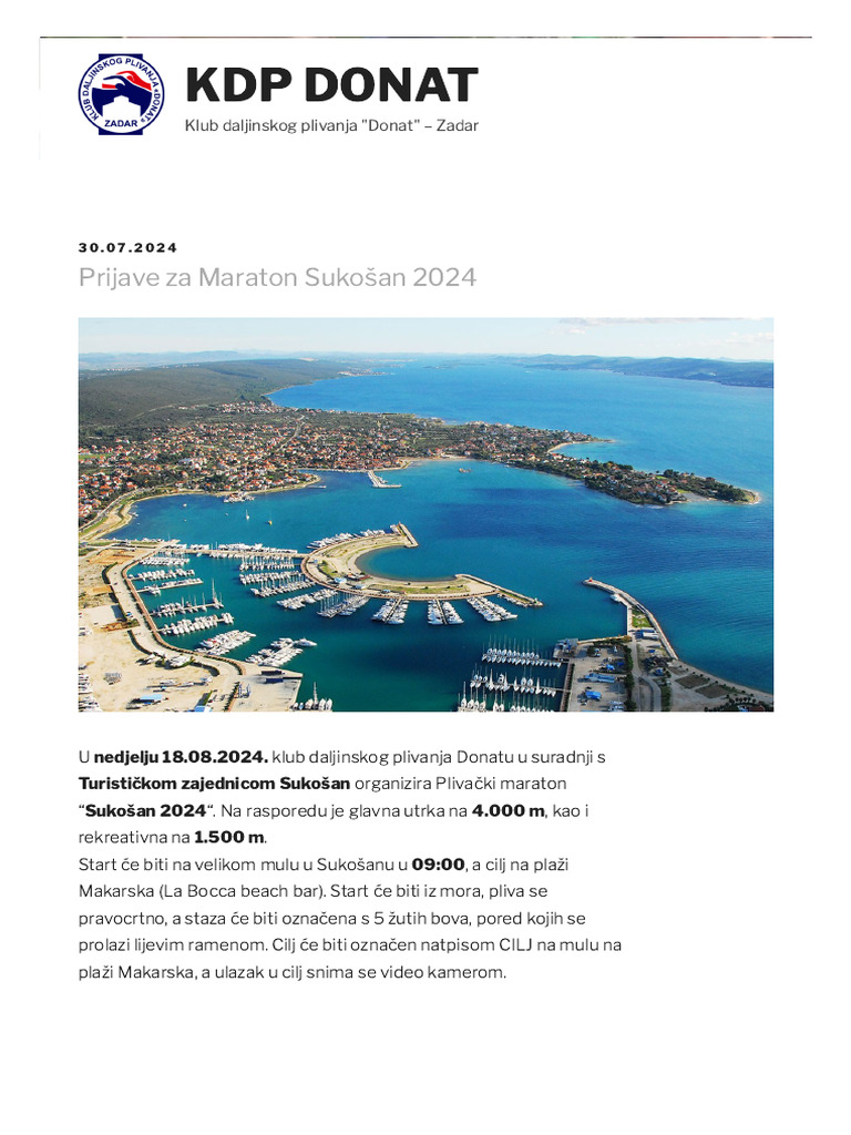 Prijave Za Maraton Sukošan 2024 - KDP DONAT.21 | PDF