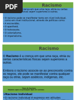 Tipos de Racismo | PDF | Racismo | Discriminação e Relações Raciais
