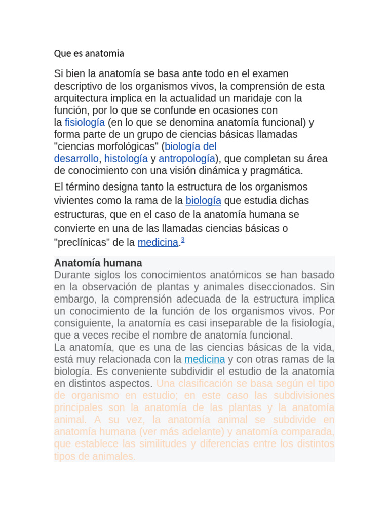 Definición y Concepto de Anatomía | PDF | Ciencia y matemáticas