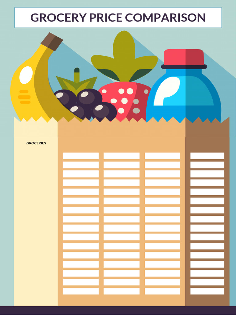 Grocery Price Comparison Template | PDF