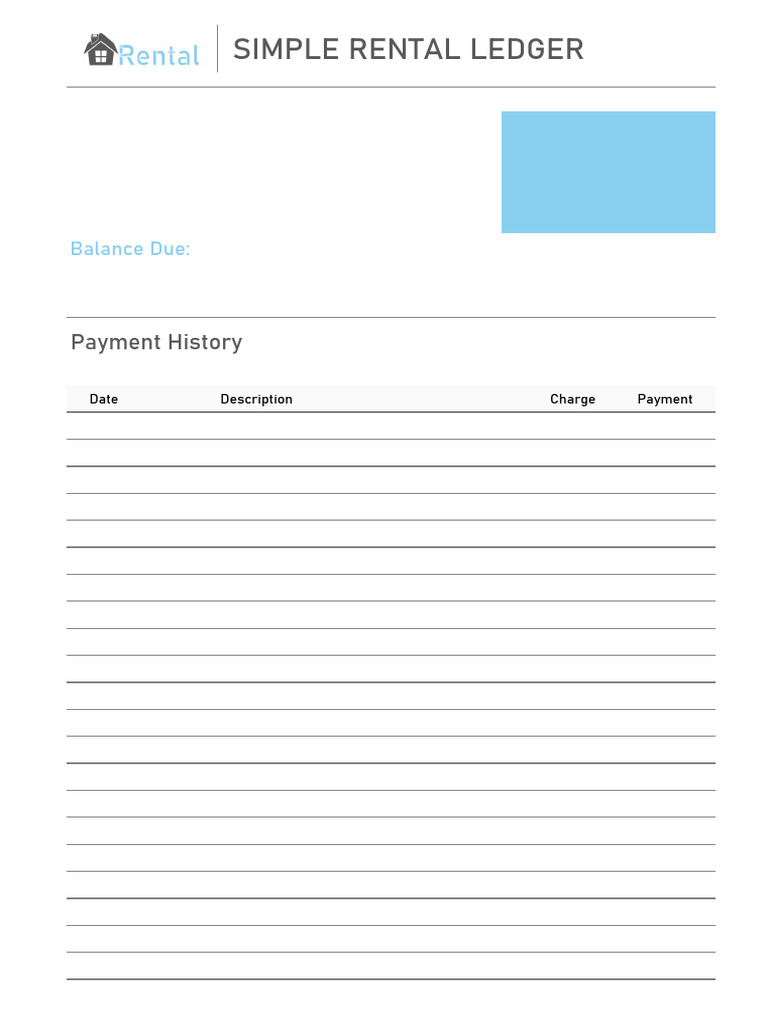 Simple Rental Ledger Template | PDF