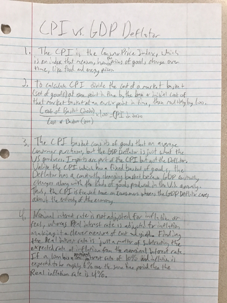 CPI Vs GDP Deflator | PDF