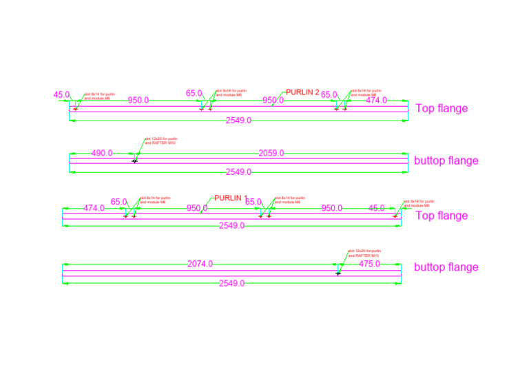 5x2 Table at 20 Degree Purlin Detail | PDF