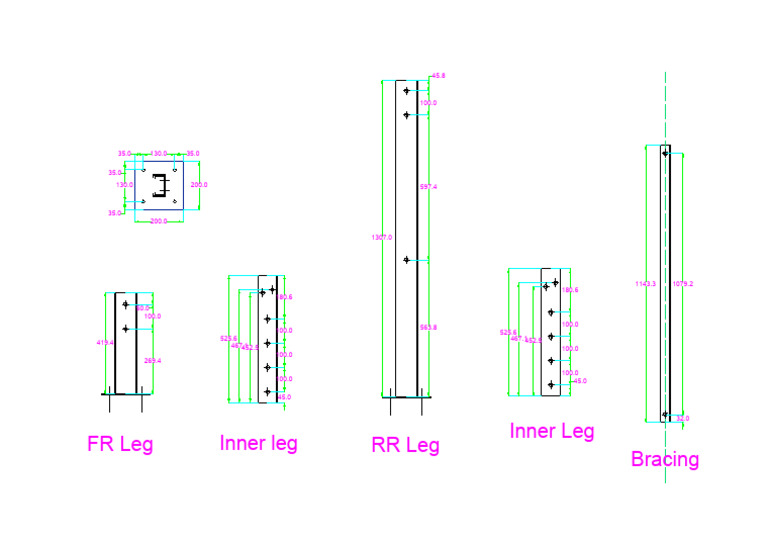 3x2 Table at 20 Degree Leg and Bracing Details | PDF