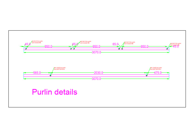 3x2 Table at 20 Degree Purlin Details | PDF