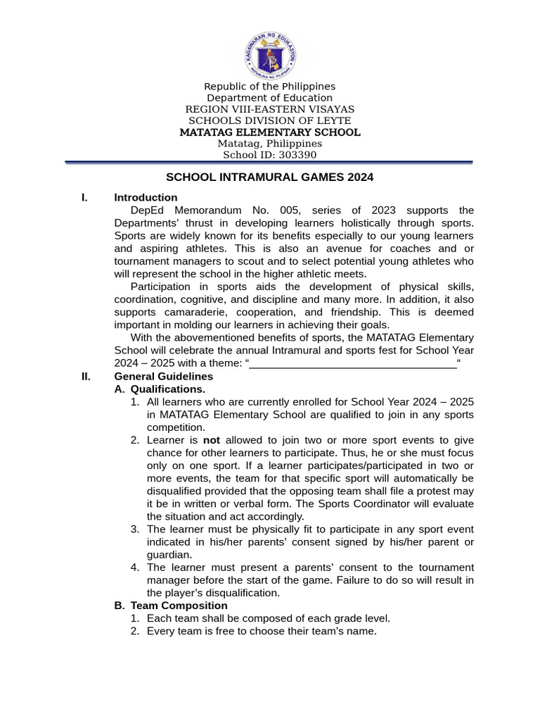 Proposal Intrams | PDF | Sports