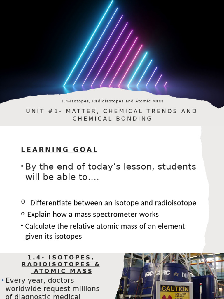 U1L7-Isotopes, Radioisotopes and Atomic Mass | PDF | Isotope ...
