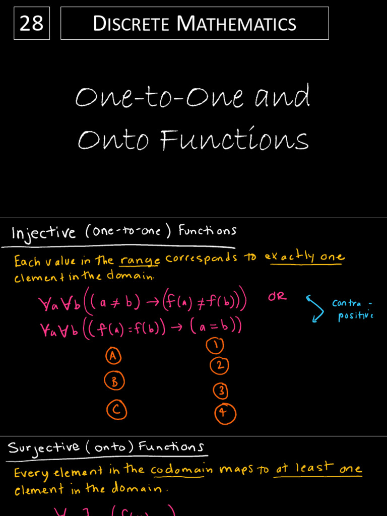 28 One-To-One and Onto Functions (2.3) | PDF