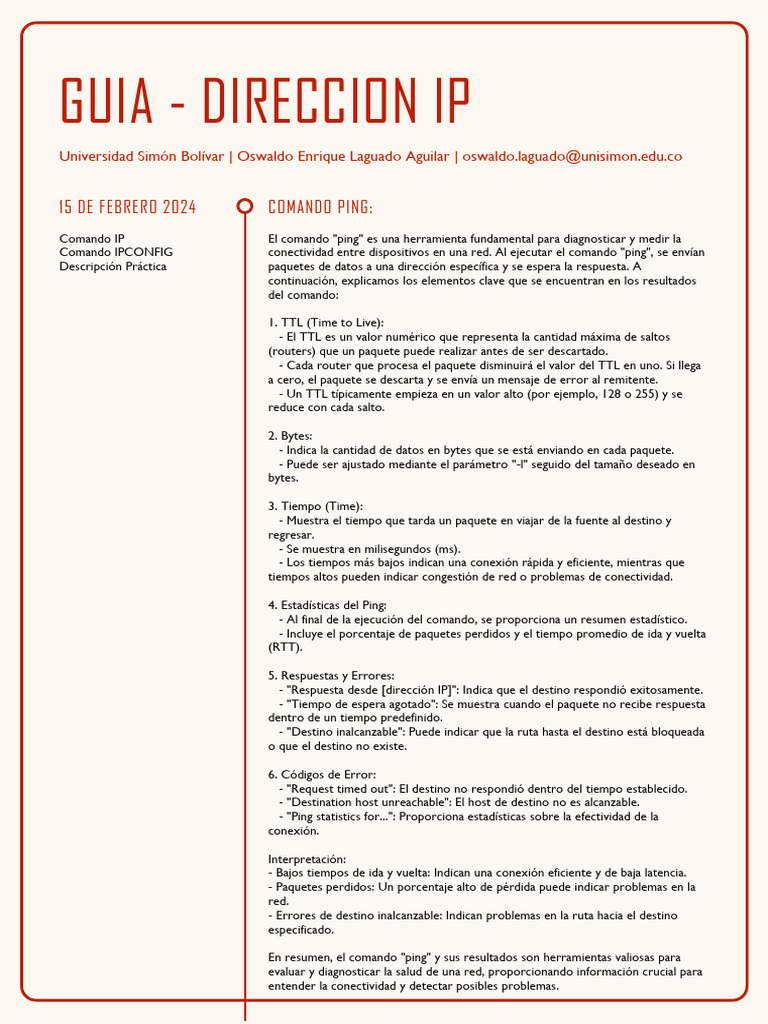 GUIA redes | PDF | Dirección IP | Yo Pv6