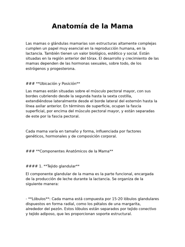 Anatomía de la Mama | PDF | Pecho | Lactancia