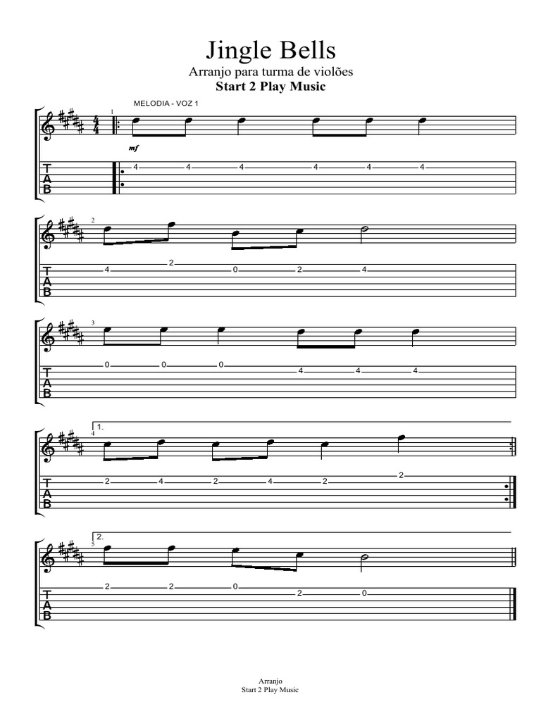 Jingle Bells Guitar Ensemble Arrangement | PDF