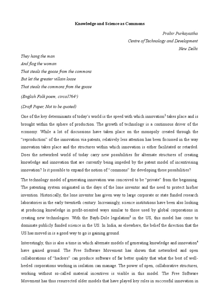 Knowledge Science Commons | PDF | Intellectual Property | Plant Breeding