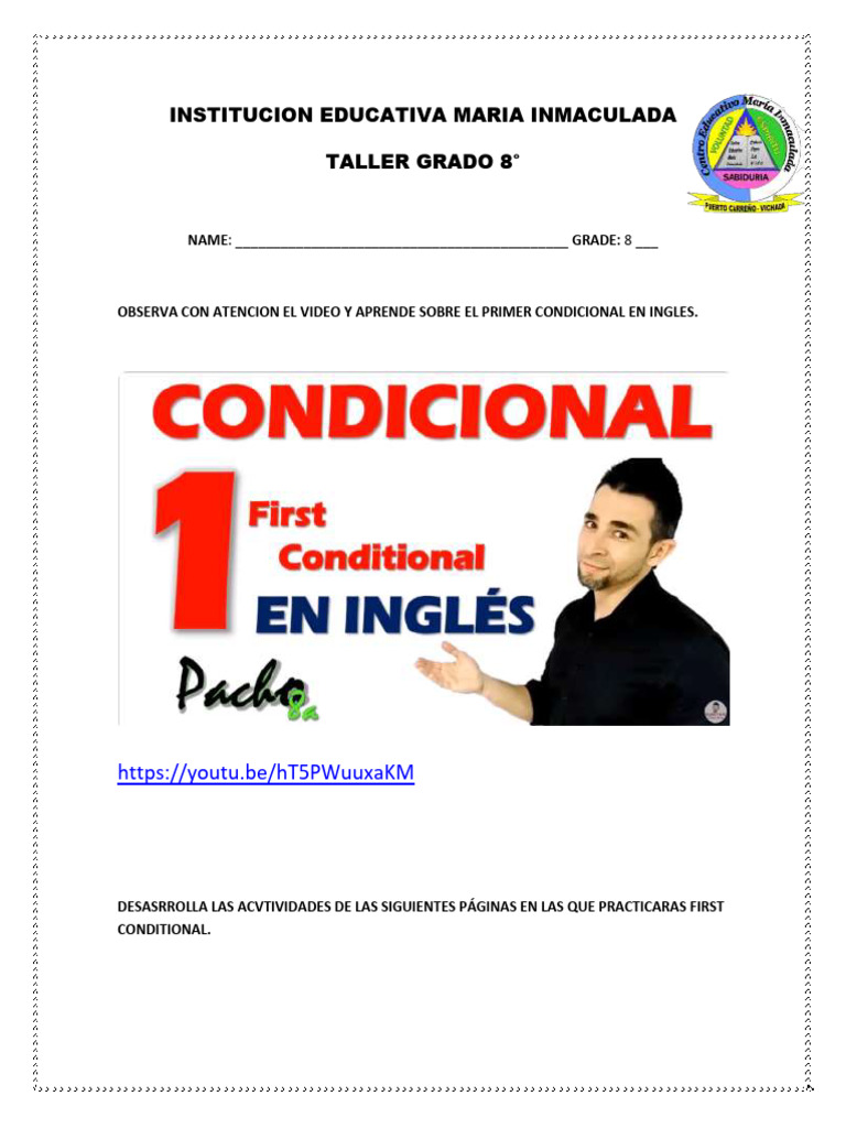 Taller de Primer Condicional en Inglés | PDF