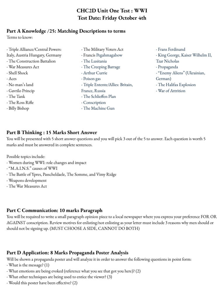 CHC2D Unit One Test Review | PDF | Travel