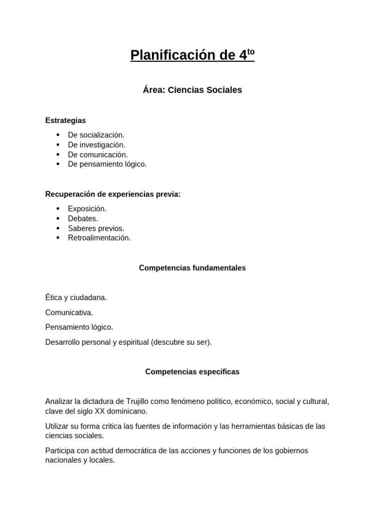 Planificación Módulos 4to Ciencias Sociales | PDF | República ...