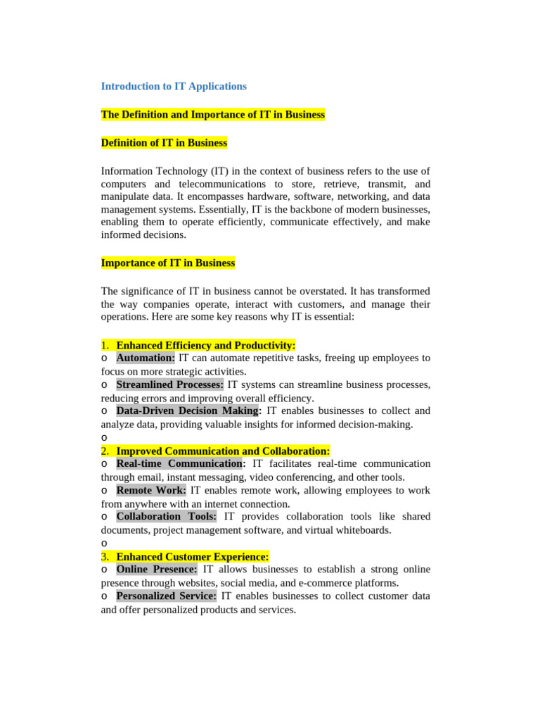Introduction To IT Applications - Student | PDF | Computer File ...