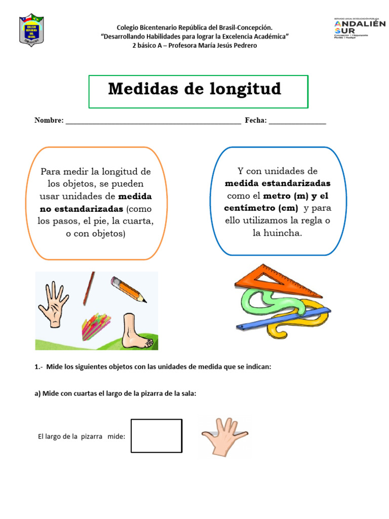 Medición de Longitud en 2° Básico | PDF | Longitud | Unidades de medida