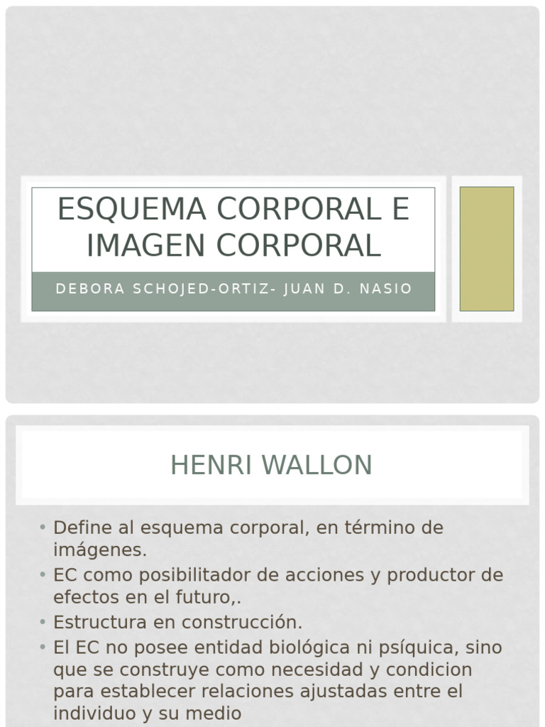 Esquema Corporal e Imagen Corporal | PDF | Mente inconsciente | Percepción