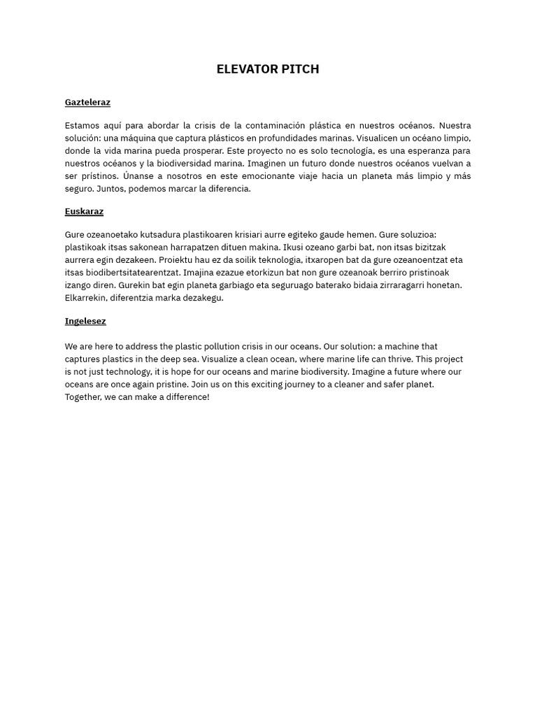 ELEVATOR PITCH | PDF