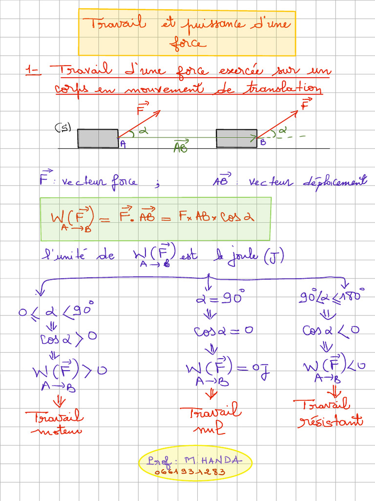 Travail Et Puissance Translation | PDF