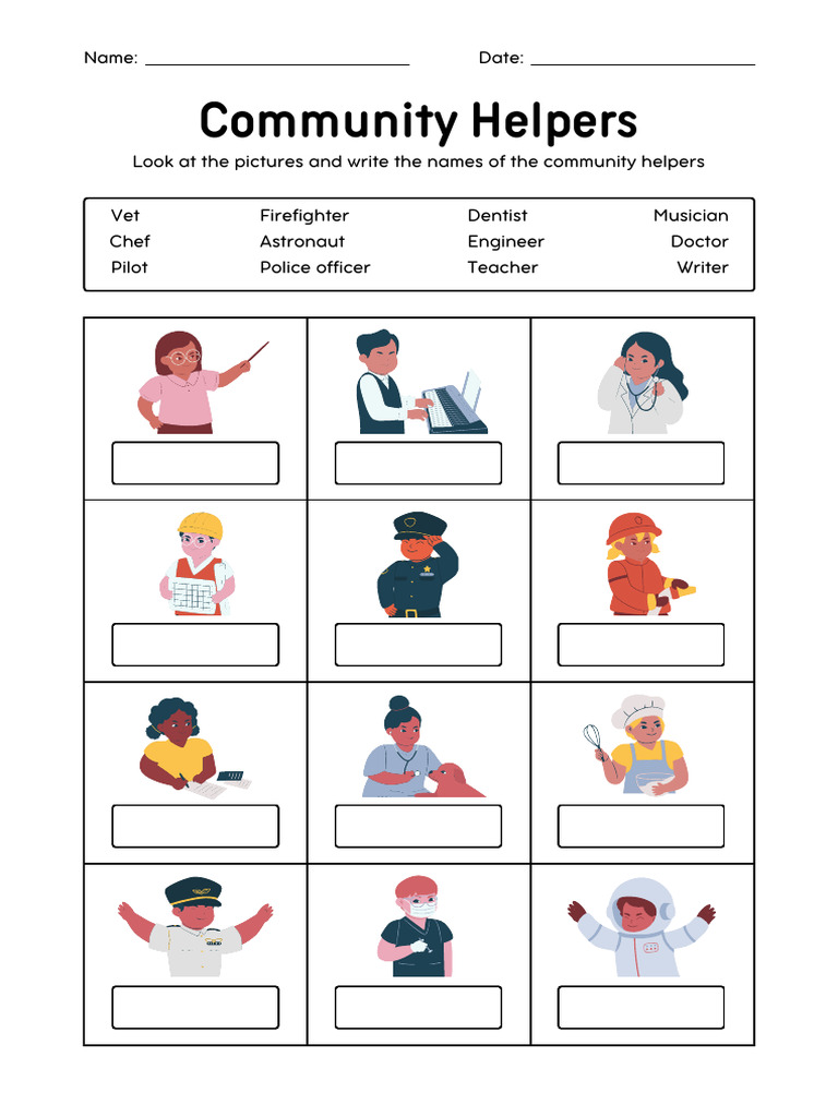 White Colorful Community Helpers Worksheet_20241018_064407_0000 | PDF