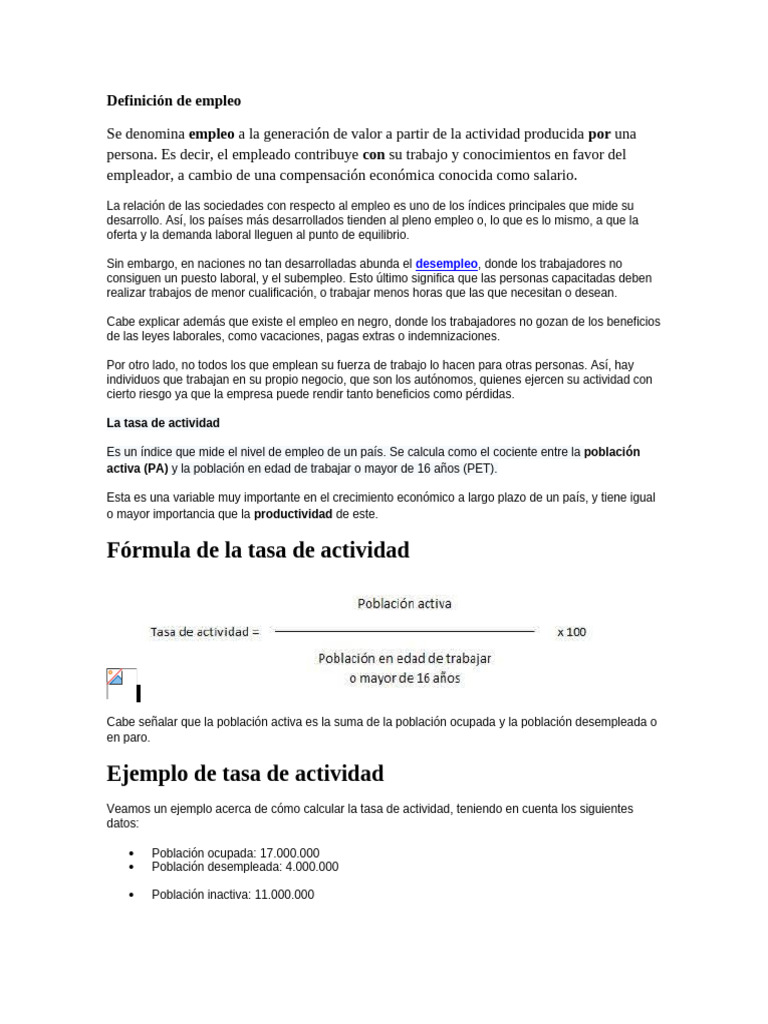 Definición de Empleo | PDF | Empleo | Desempleo